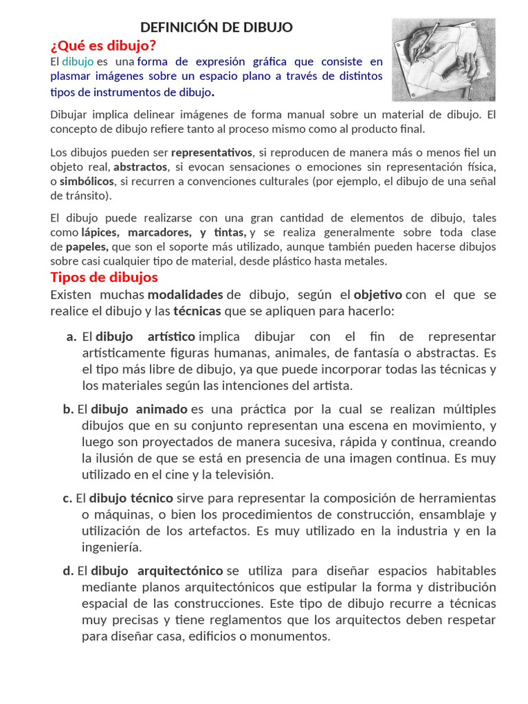 Definición y Conceptos de Dibujo | PDF | Dibujo | Composición (artes ...