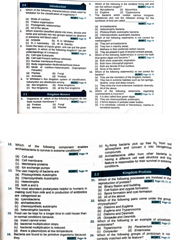 Biological Classification Homework | PDF