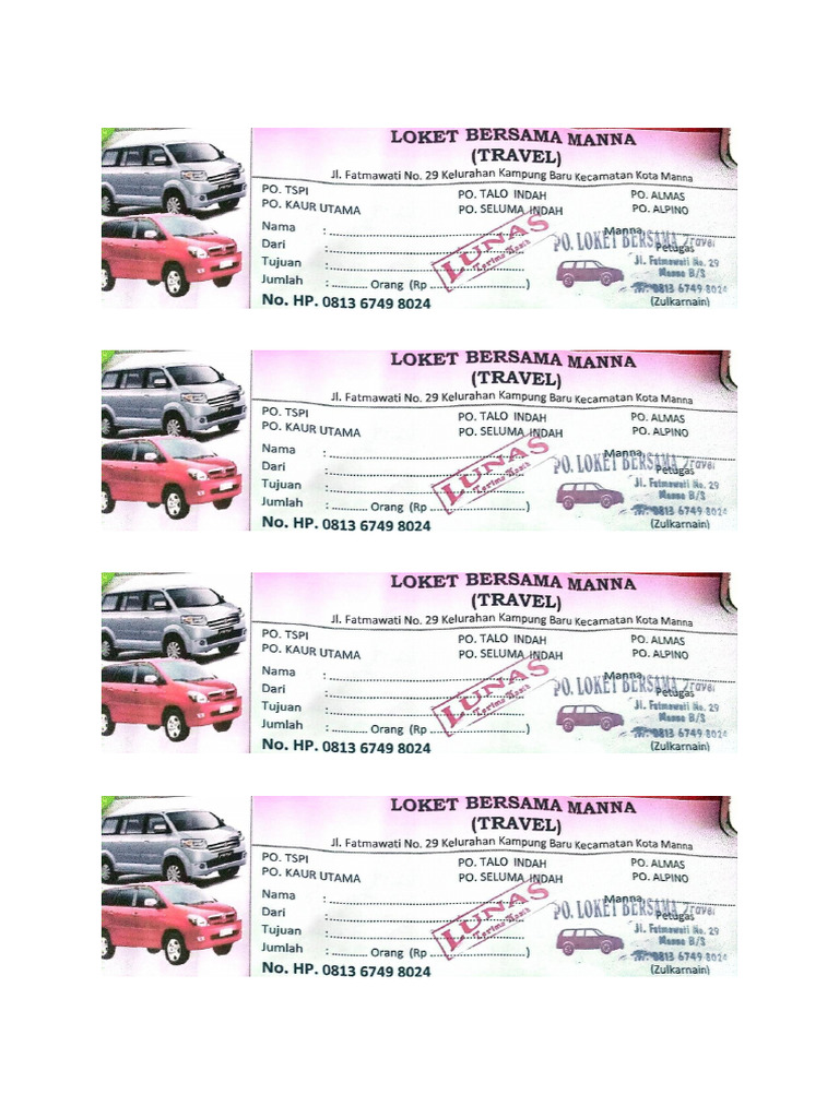 Tiket Travel Fix | PDF