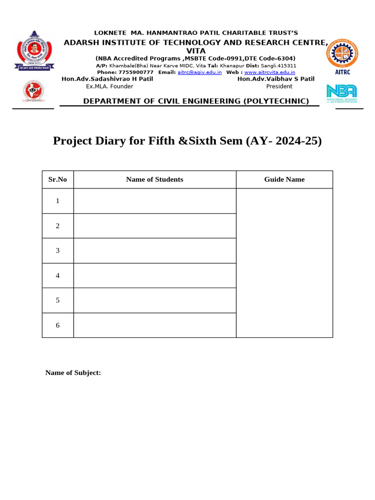 CPP - Project Diary Format | PDF