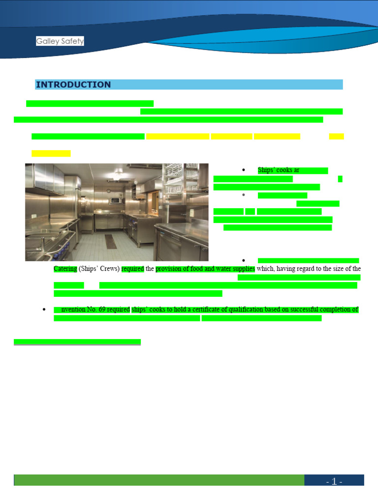 Personal Safety in Galley | PDF | Firefighting | Foodborne Illness
