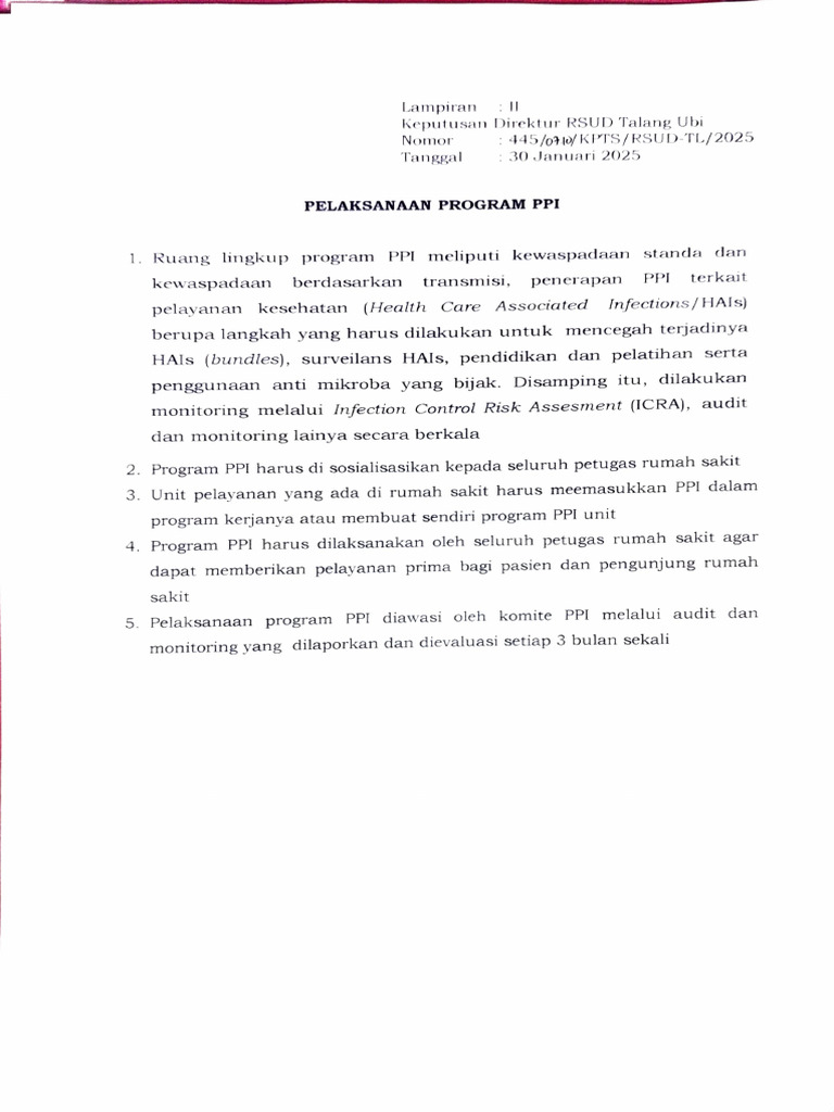 Lampiran II. Pelaksanaan Program PPI (4) | PDF