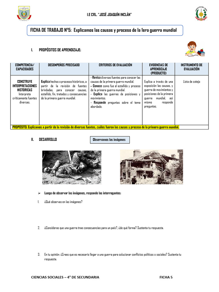 Causas y Desarrollo de la Primera Guerra Mundial | PDF | Cognición
