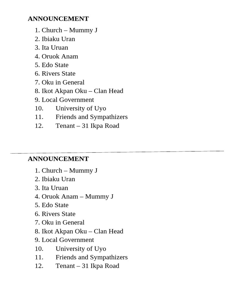 Announcement Pdf