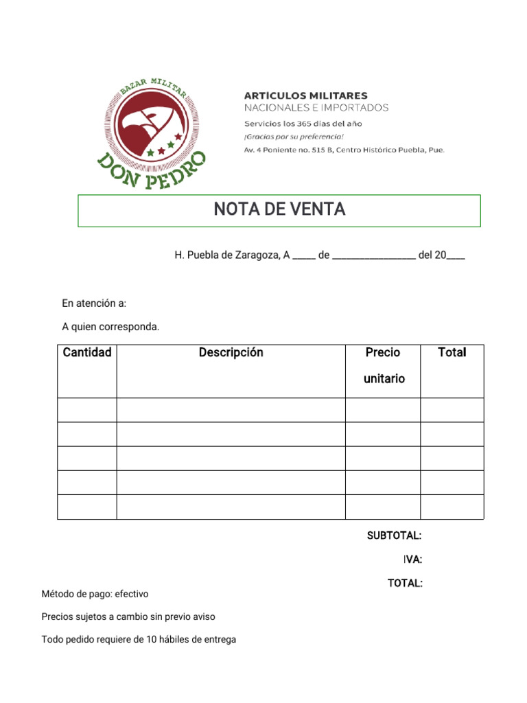 Nota De Remisión Y Venta Pdf Pdf