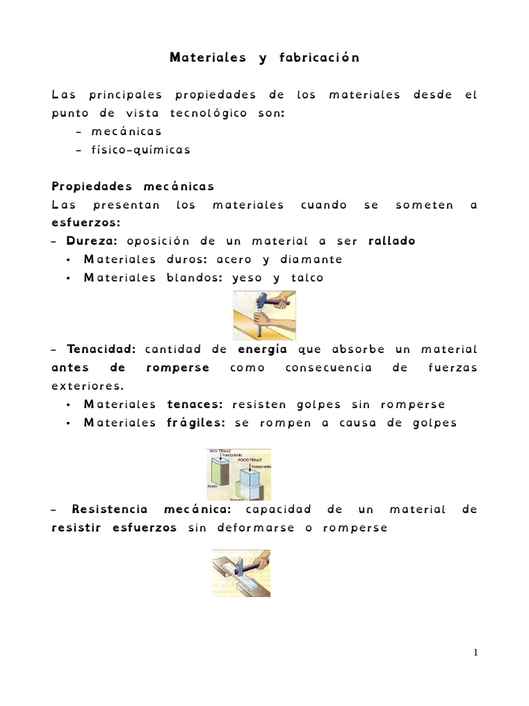 01 Tema 2 Materiales y Fabricacion | PDF | Fatiga (material) | Deformación (ingeniería)