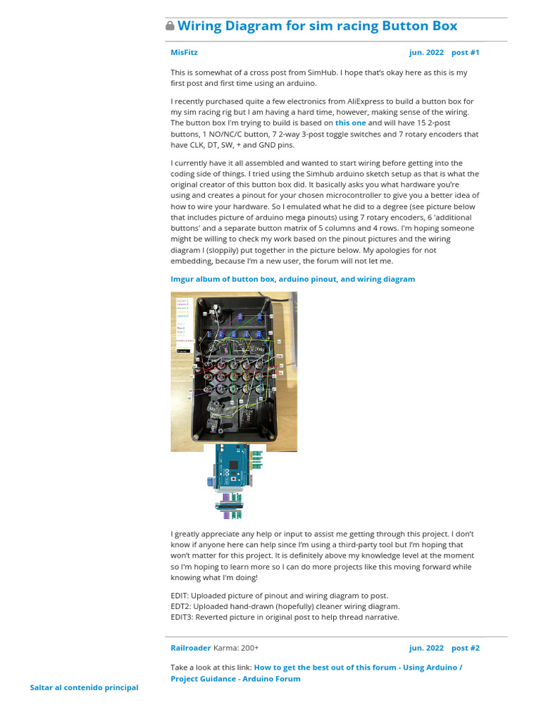 Wiring Diagram For Sim Racing Button Box - Using Arduino - Project Guidance - Arduino Forum ...
