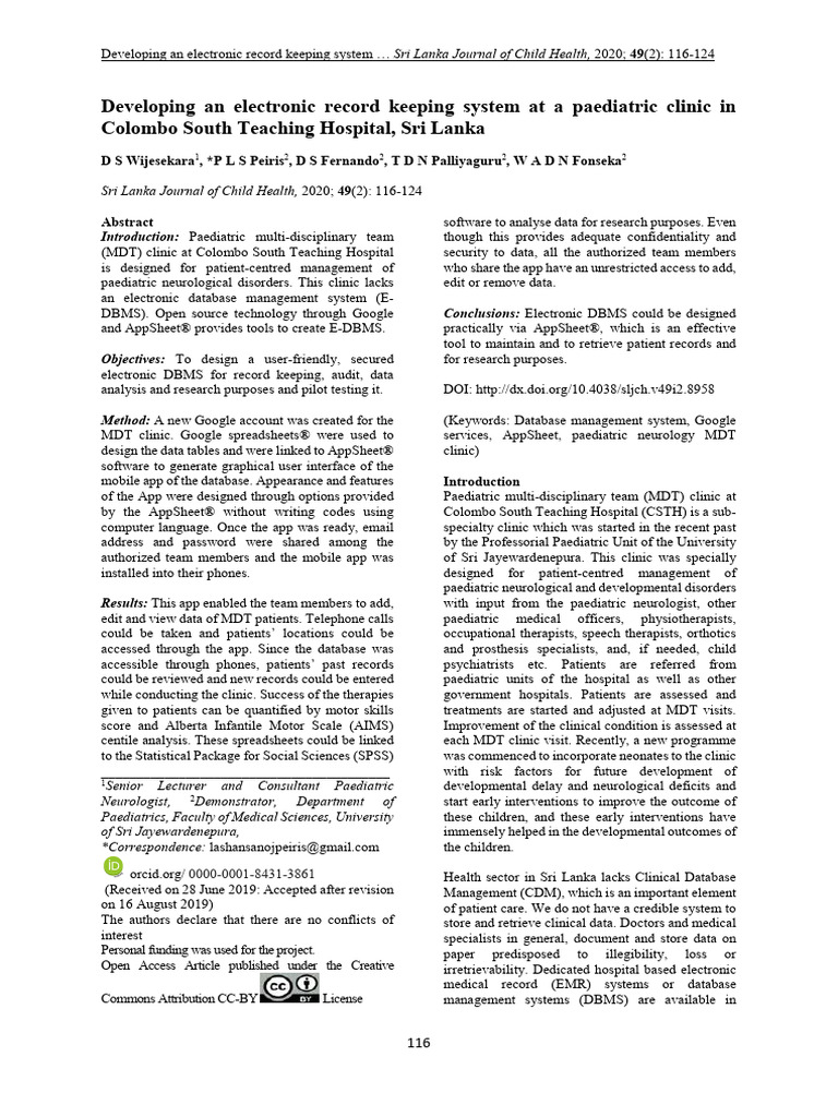 Developing An Electronic Record Keeping System | PDF | Databases ...
