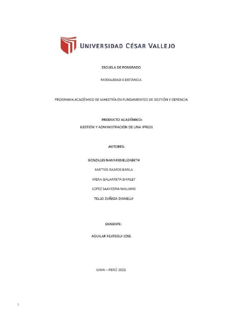 Gestión de IPRESS en Salud en Perú | PDF | Cuidado de la salud | Liderazgo