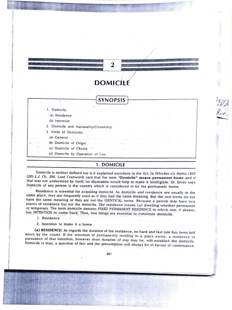 Domicile Under Indian Succession Act | PDF | Domicile (Law) | Justice