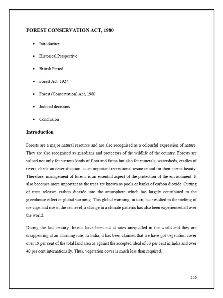 The Forest (Conservation) Act, 1980 | PDF | Forests | Climate Change
