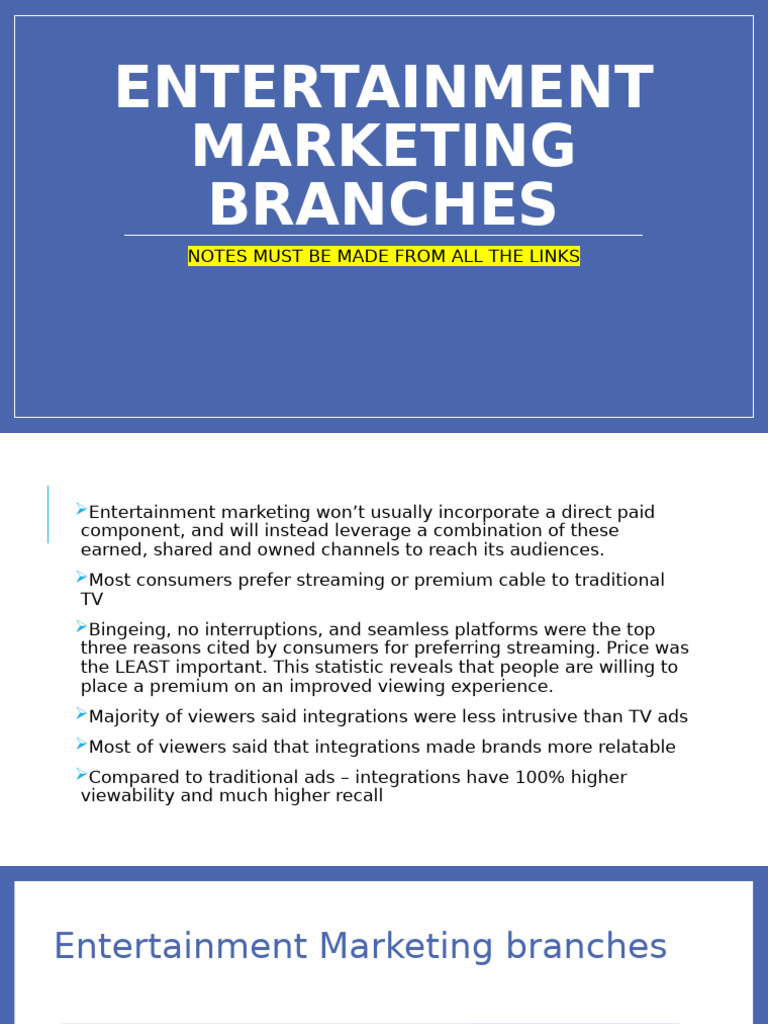 Entertainment Marketing Strategies Explained | PDF | Brand | Advertising