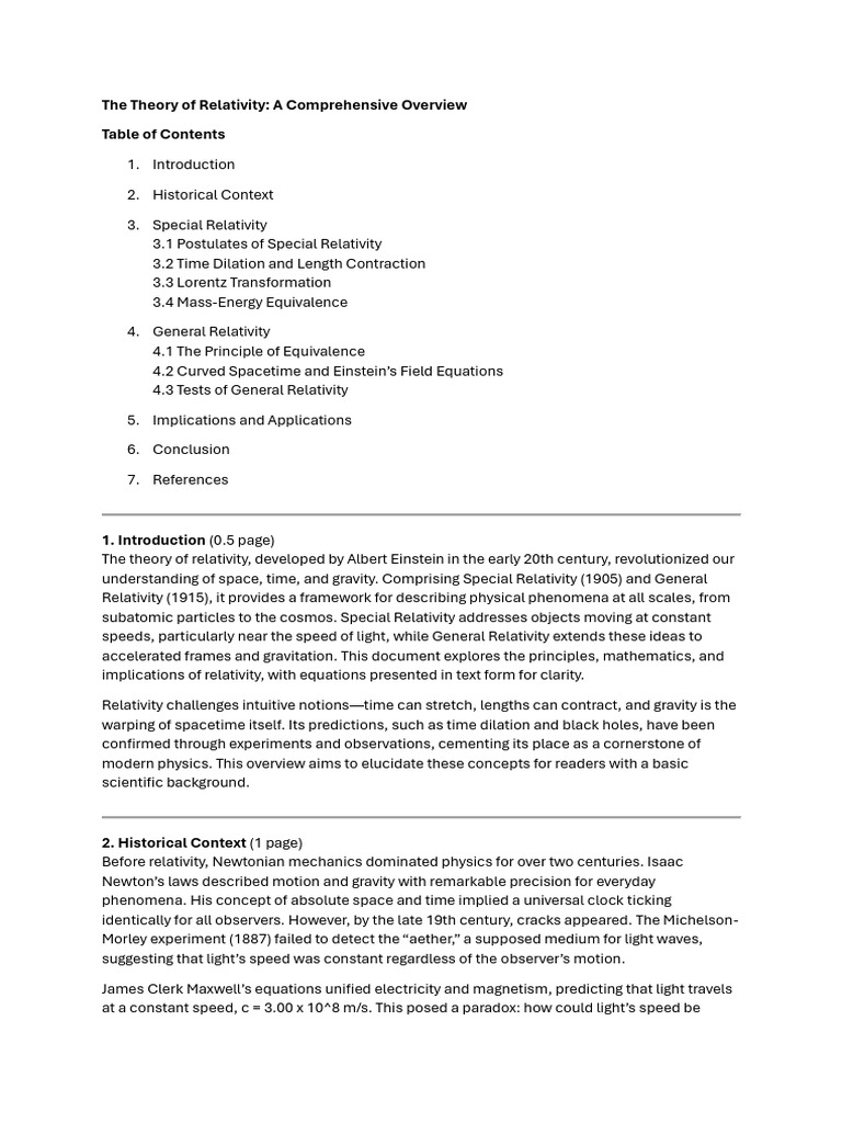 The Theory of Relativity | PDF | Theory Of Relativity | Special Relativity