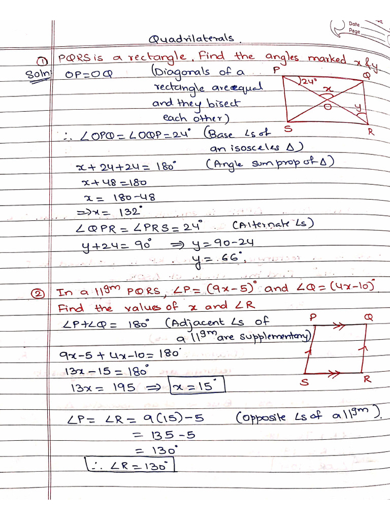 9 Quadrilateral Extra Qs | PDF