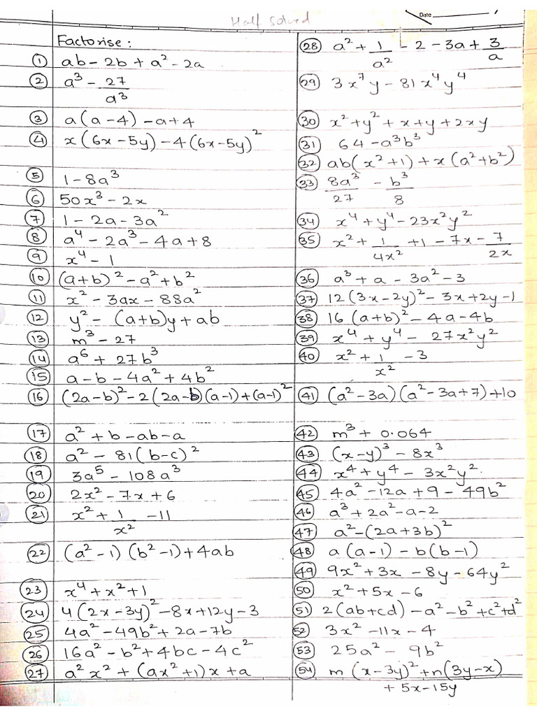 Factorisation Wrksheet 1 | PDF