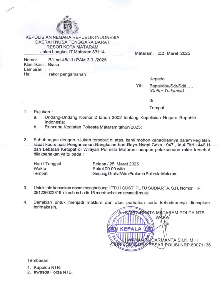 Rakor Pengamanan | PDF