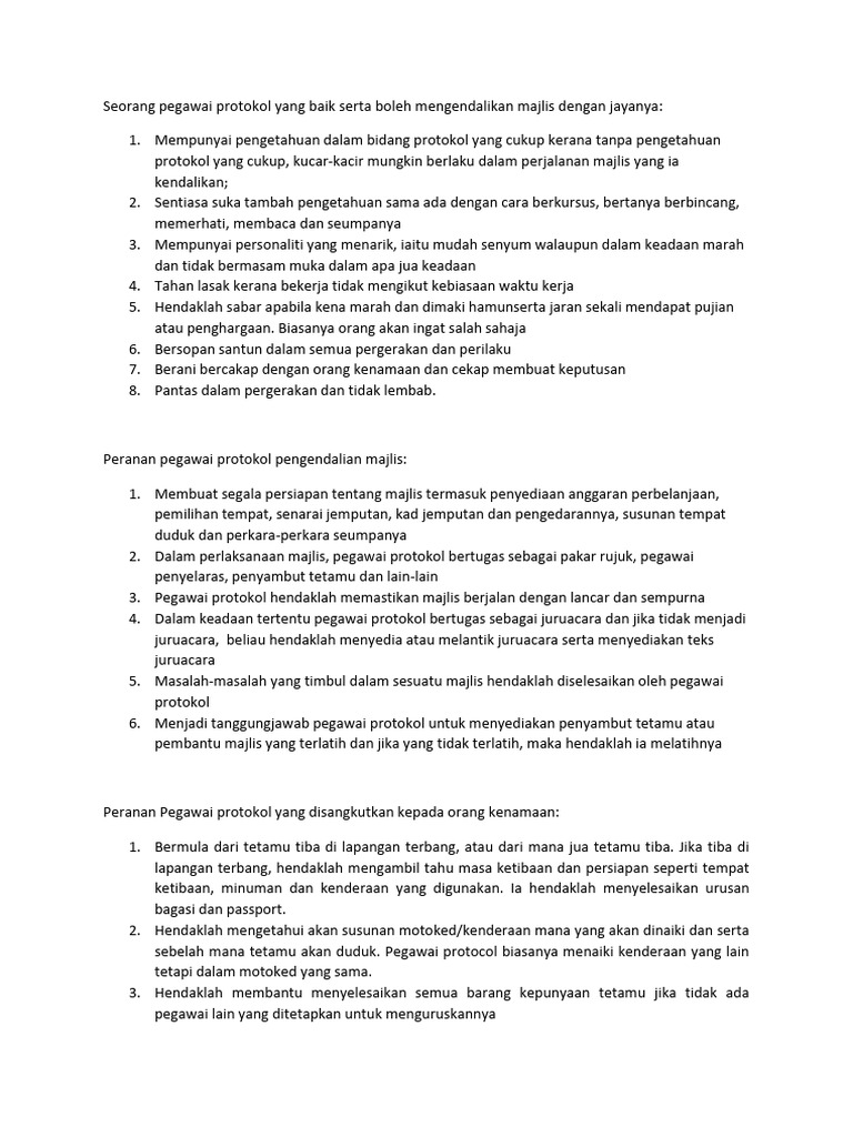 Pegawai Protokol | PDF