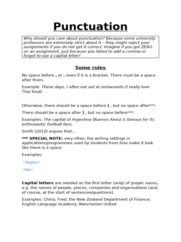 Punctuation Guide and Exercises | PDF