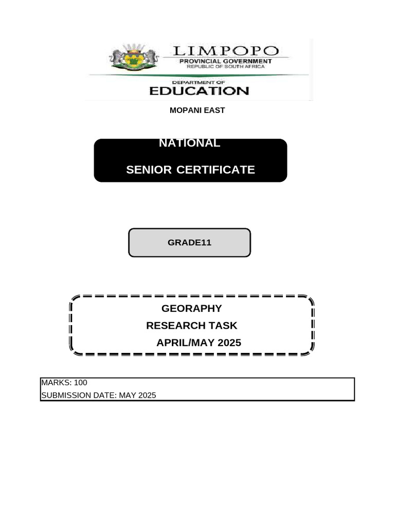 Geography Grade 11 Research Task 2025 | PDF | Monsoon | Data