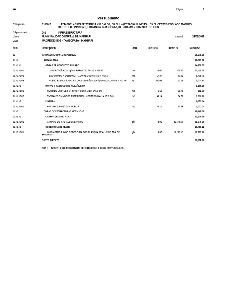 presupuestocliente ok | PDF | Materiales de construcción | Materiales