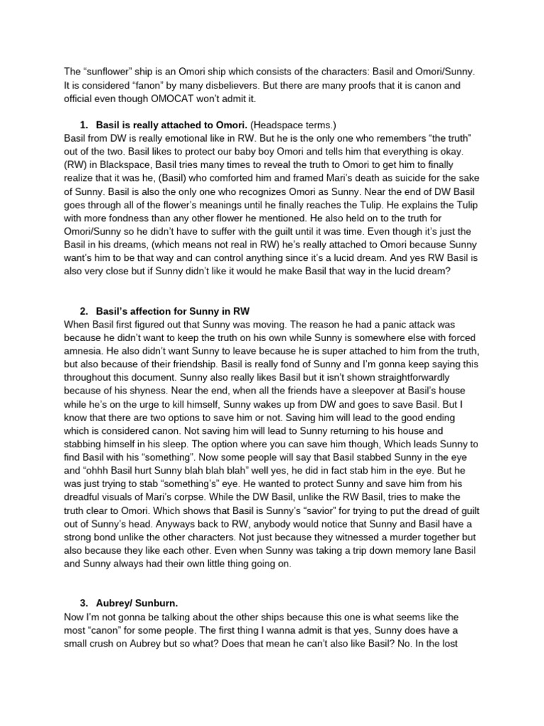 Why Sunflower Ship Is CANON and Best | PDF