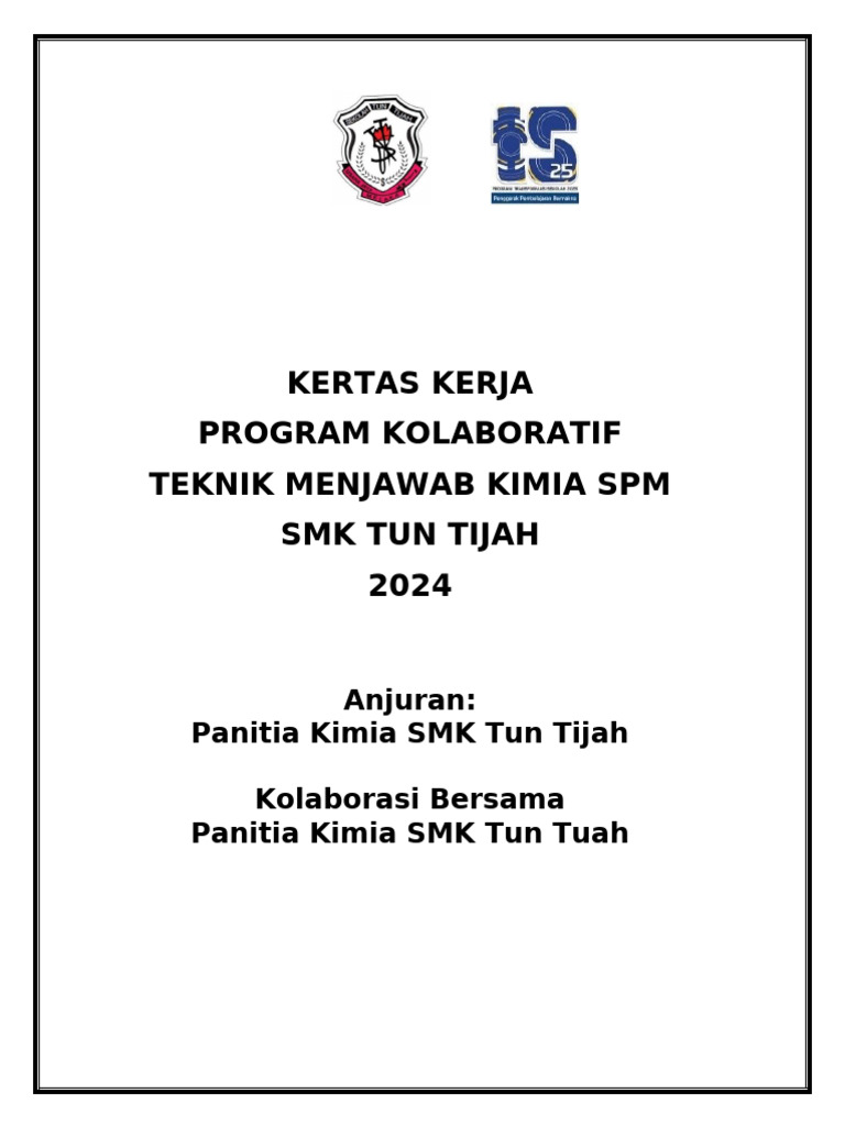 Kertas Kerja Teknik Menjawab Kimia 2024 | PDF