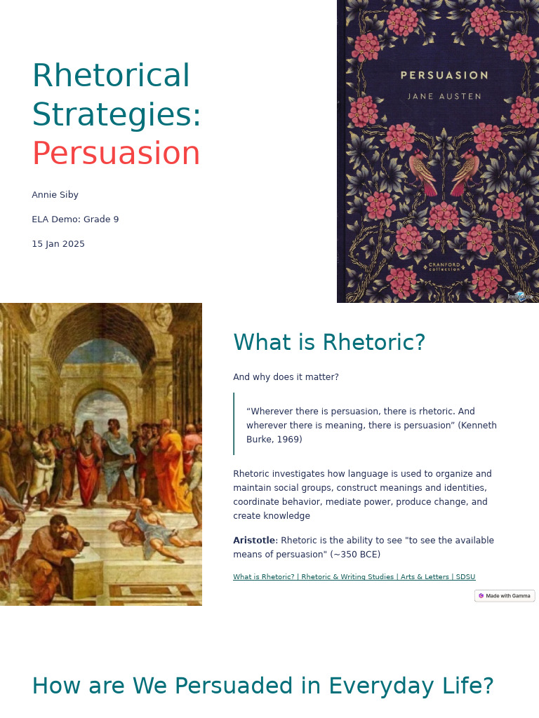 Rhetoric Persuasion | PDF