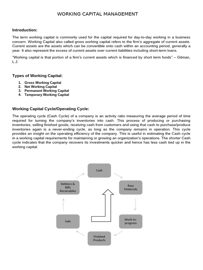 Working Capital Management | PDF | Working Capital | Financial Accounting