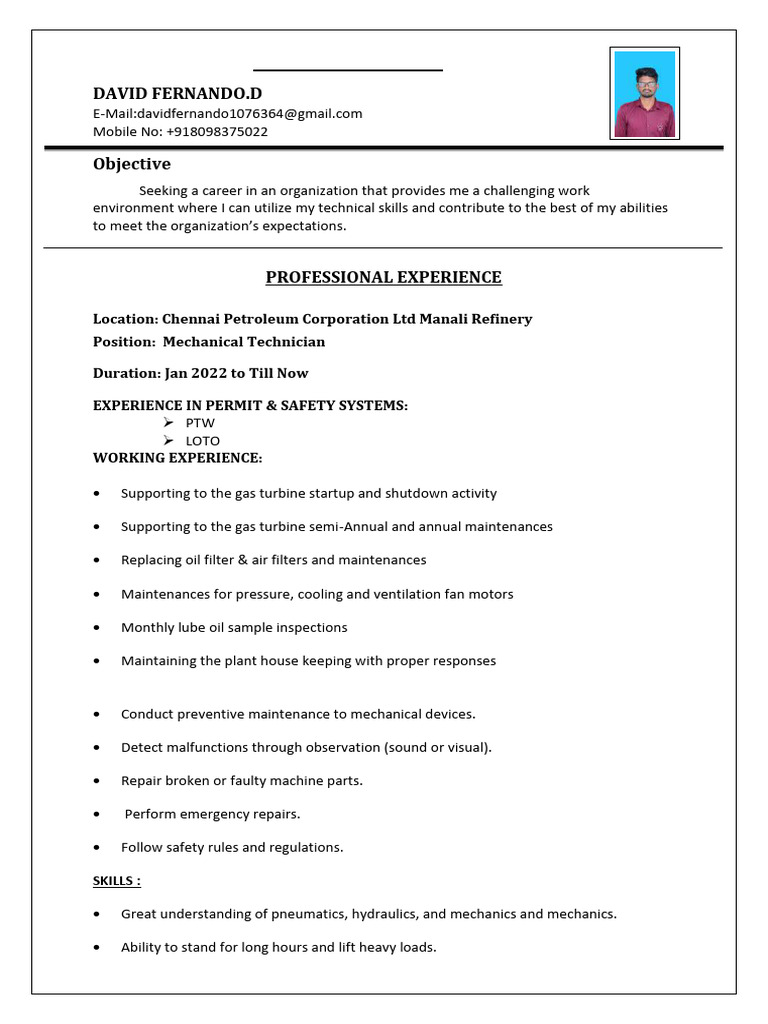 Davidresume 2 Compressed | PDF | Gas Turbine | Mechanical Engineering