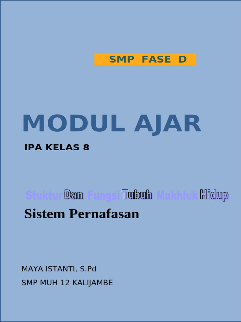 Modul Ajar Ilmu Pengetahuan Alam (IPA) - Modul Ajar IPA Sistem Pernafasan (Struktur&Fungsi Tubuh ...