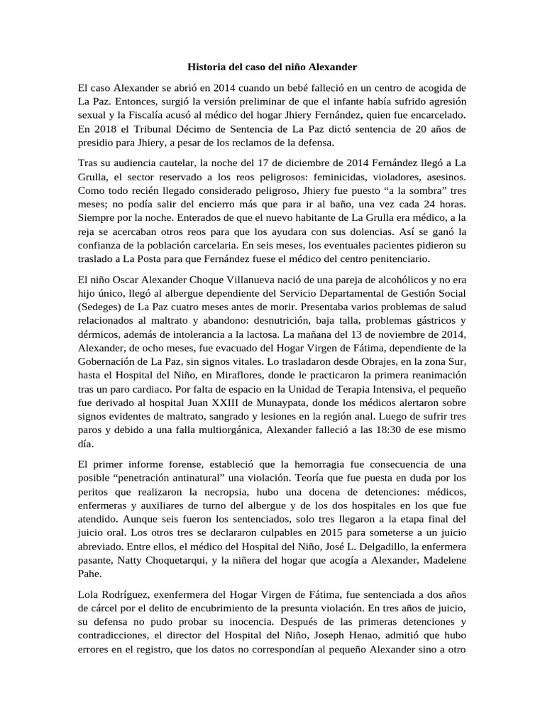 Caso Alexander: Justicia y Controversia | PDF | Prisión | Violación
