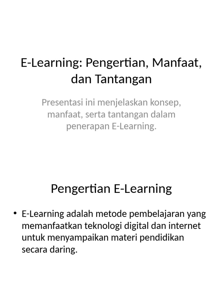 E Learning Presentation | PDF