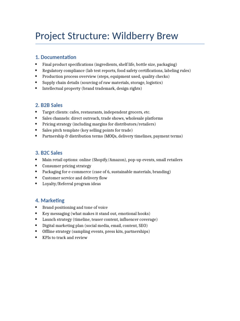 Wildberry Brew Project Overview Guide | PDF