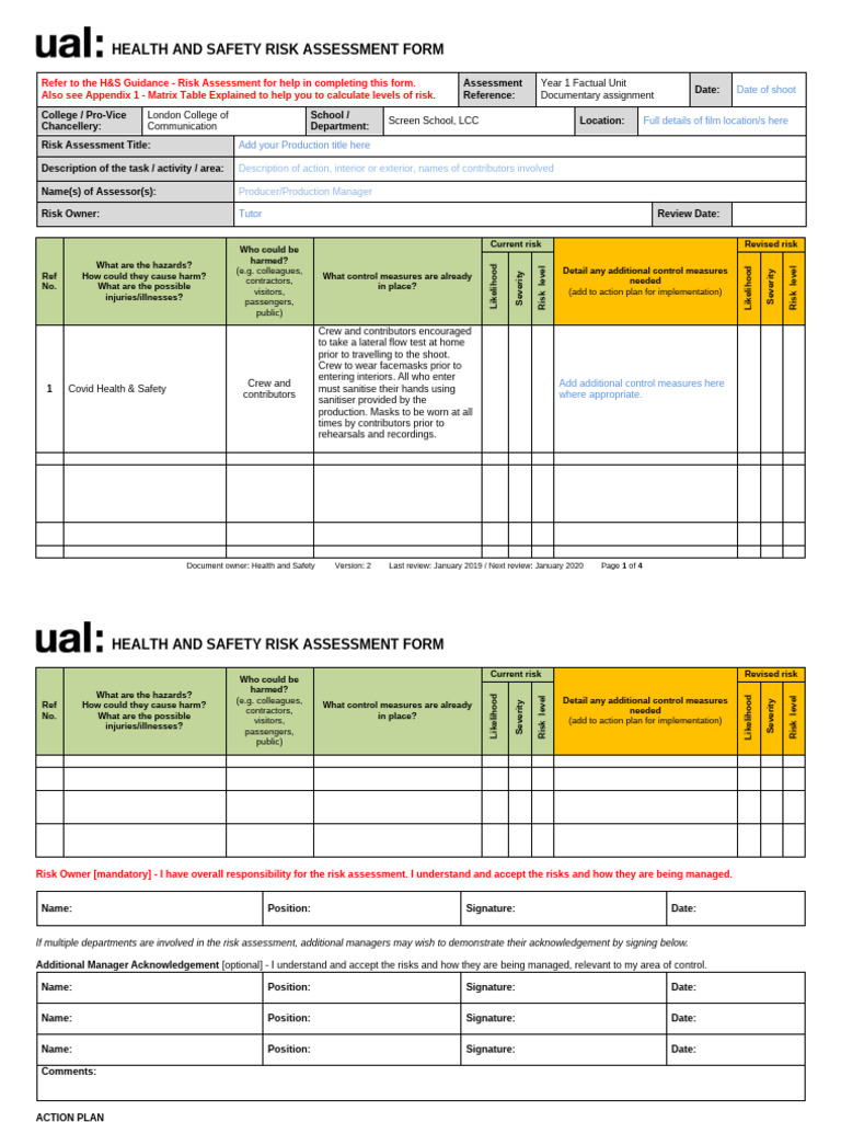 Risk Assessment Template 2022 2 | PDF | Risk | Occupational Safety And ...