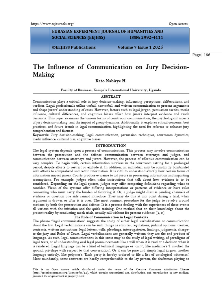 The Influence of Communication On Jury Decision Making (WWW - Kiu.ac ...