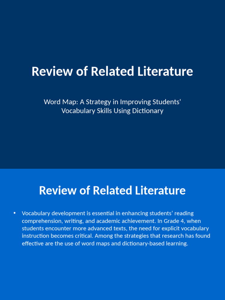 Word Map Vocabulary RRL Design Presentation | PDF | Vocabulary ...