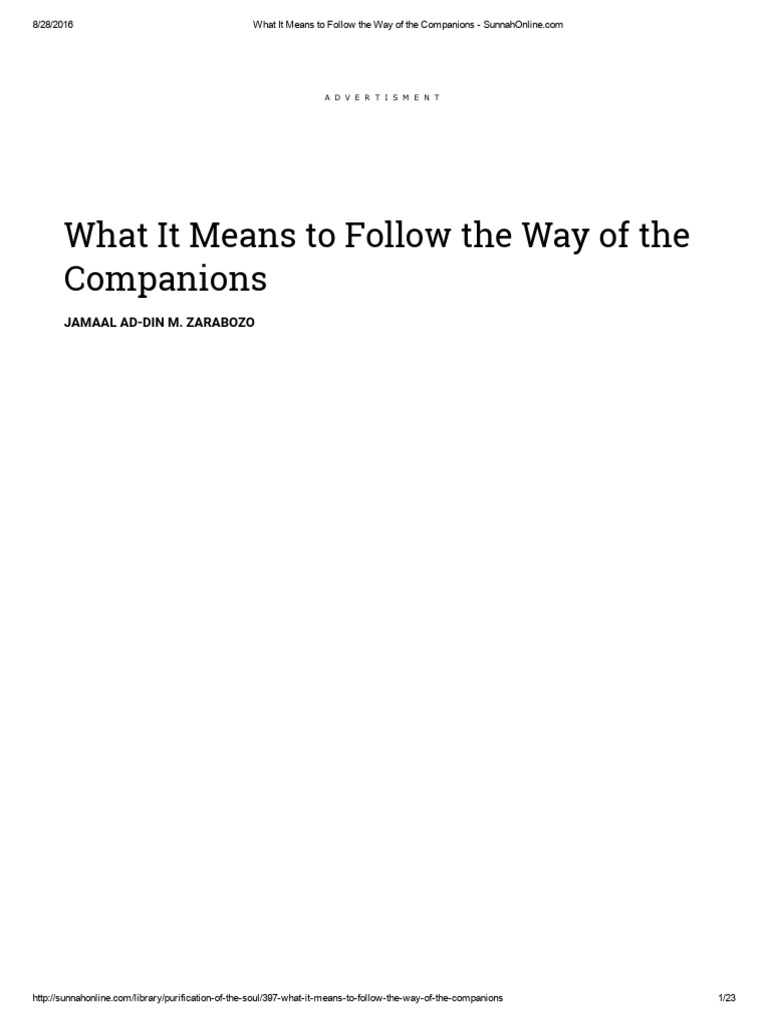 Following the Companions' Path in Islam | PDF | God In Islam | Hadith