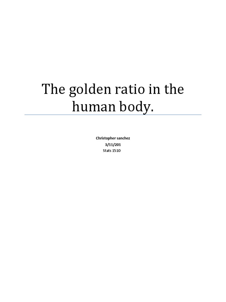 Golden Ratio Study in Human Body | PDF | Experiment | Scientific Method