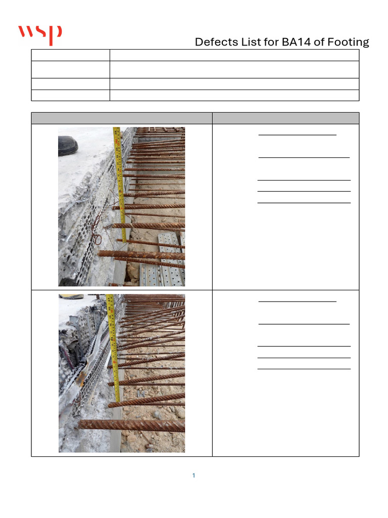 Defect of Slab Starter Bar | PDF | Reinforced Concrete | Composite Material