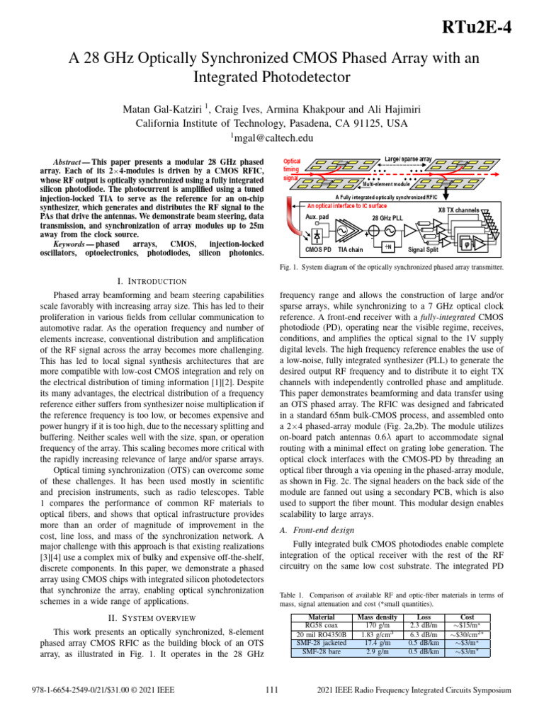 A_28_GHz_optically_synchronized_phased_array_transmitter_in_CMOS_RFIC_paper | PDF | Amplifier ...