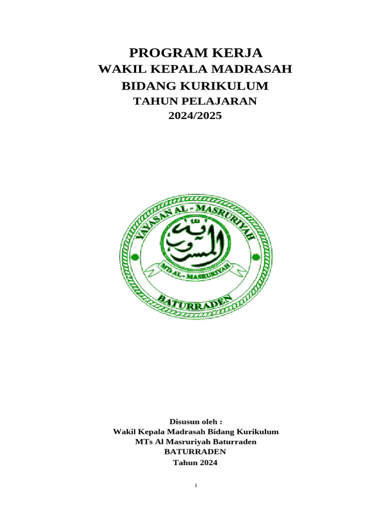 Program Kerja Waka Kurikulum | PDF