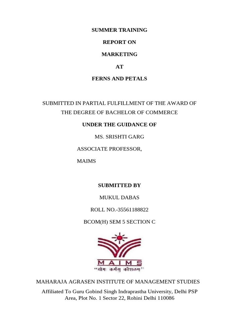 Summer Training Report Final | PDF | Recycling | Waste Management