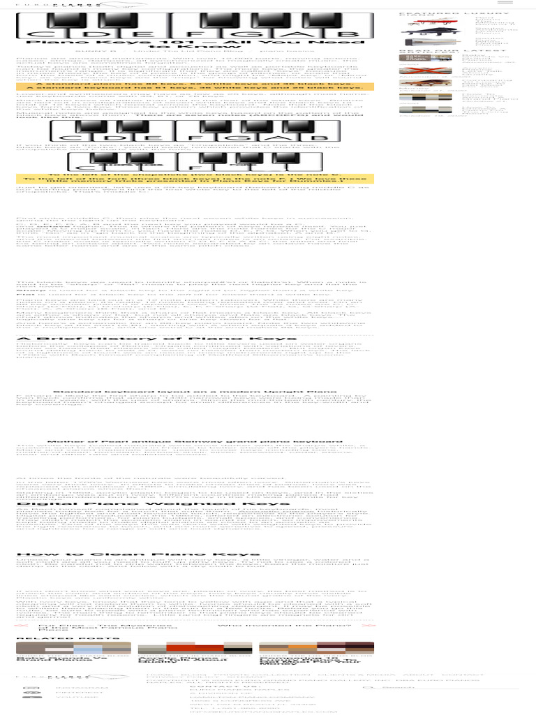 Piano Keys 101: Layout and Notes | PDF | Piano | Scale (Music)