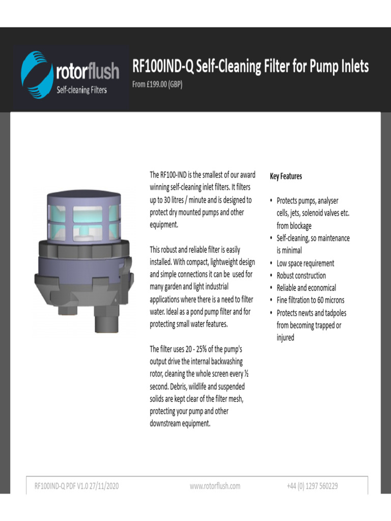 Rotorflush-RF100IND-Q-Self-cleaning-Filter-page-PDF-v1.0 | PDF ...