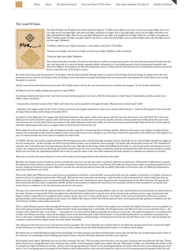 The Lataif of Islam | PDF | Electromagnetic Radiation | Prophets And ...