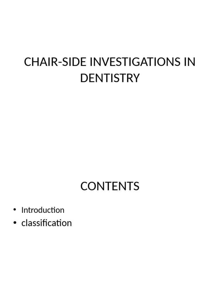 Chair Side Investigations | PDF | Biopsy | Electromyography