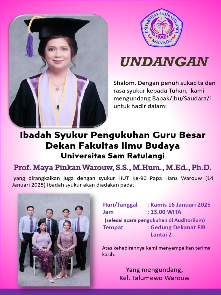 Undangan Ibadah Syukur GB Dekan | PDF