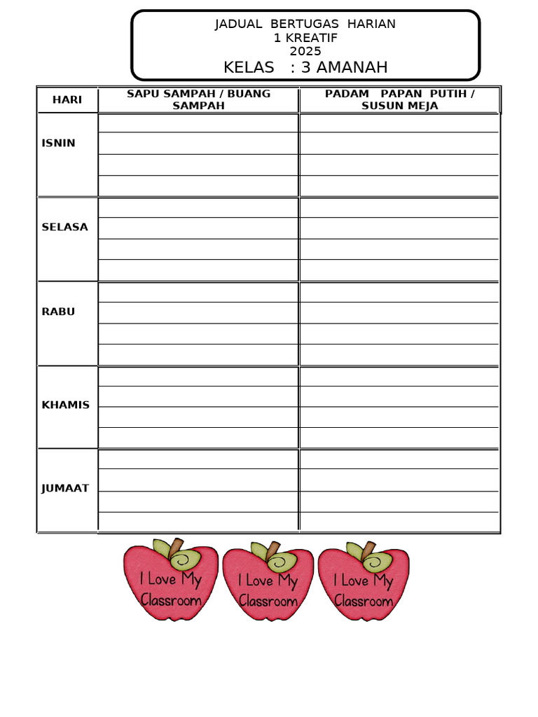 Jadual Bertugas | PDF