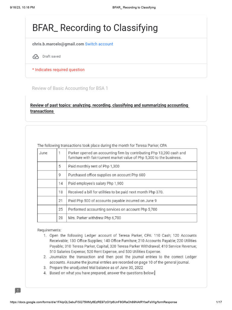 BFAR - Recording To Classifying II Test V1 | PDF | Debits And Credits ...