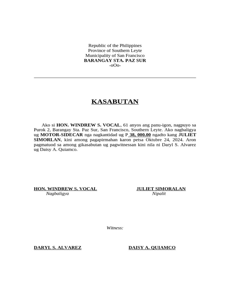 Kasabutan Windrew | PDF